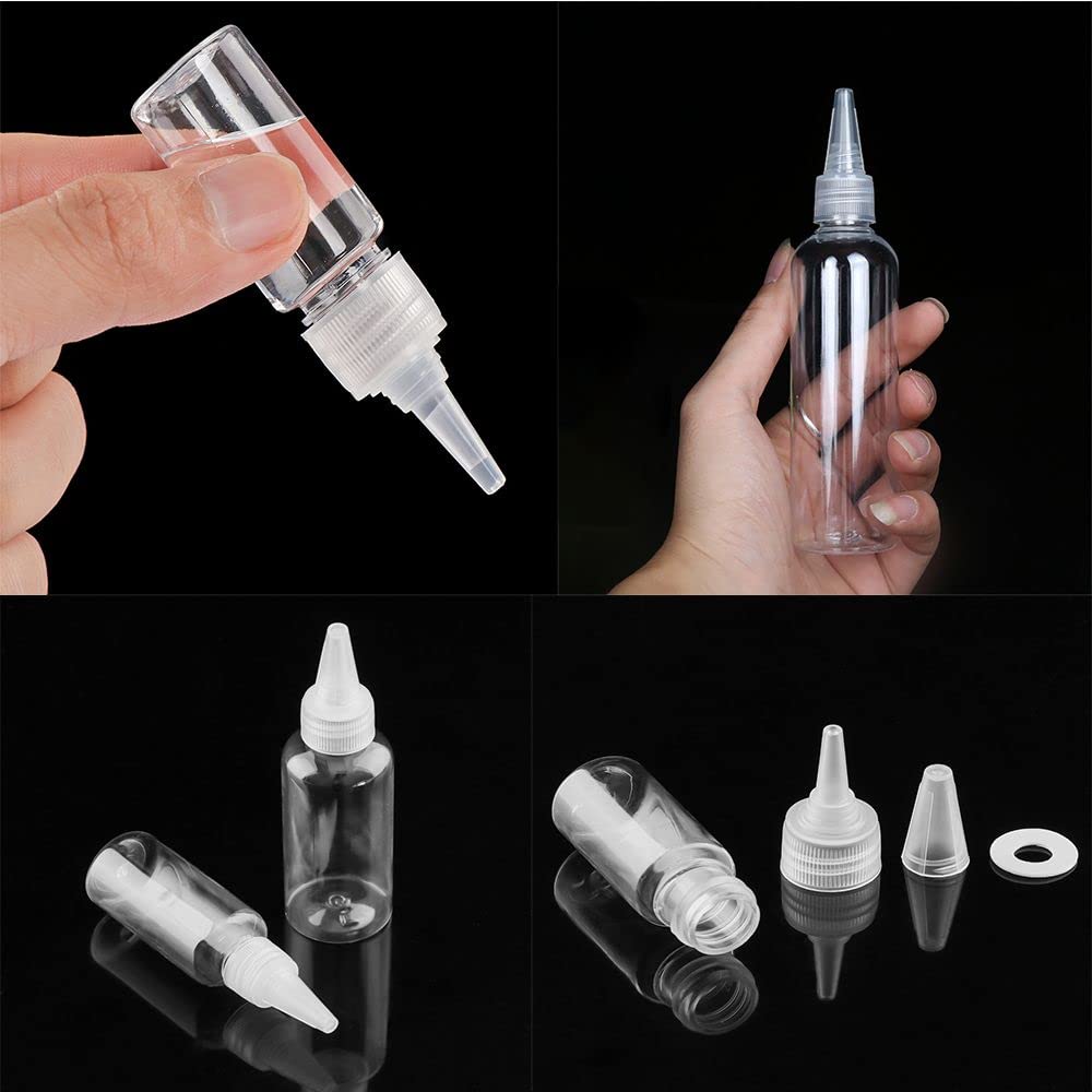 5pcs 10-250ml Refillable Bottles Squeeze Bottles Eye Dropper Bottle Liquid Dispenser Sharp-mouth Container with Twist Top Cap(10ml)