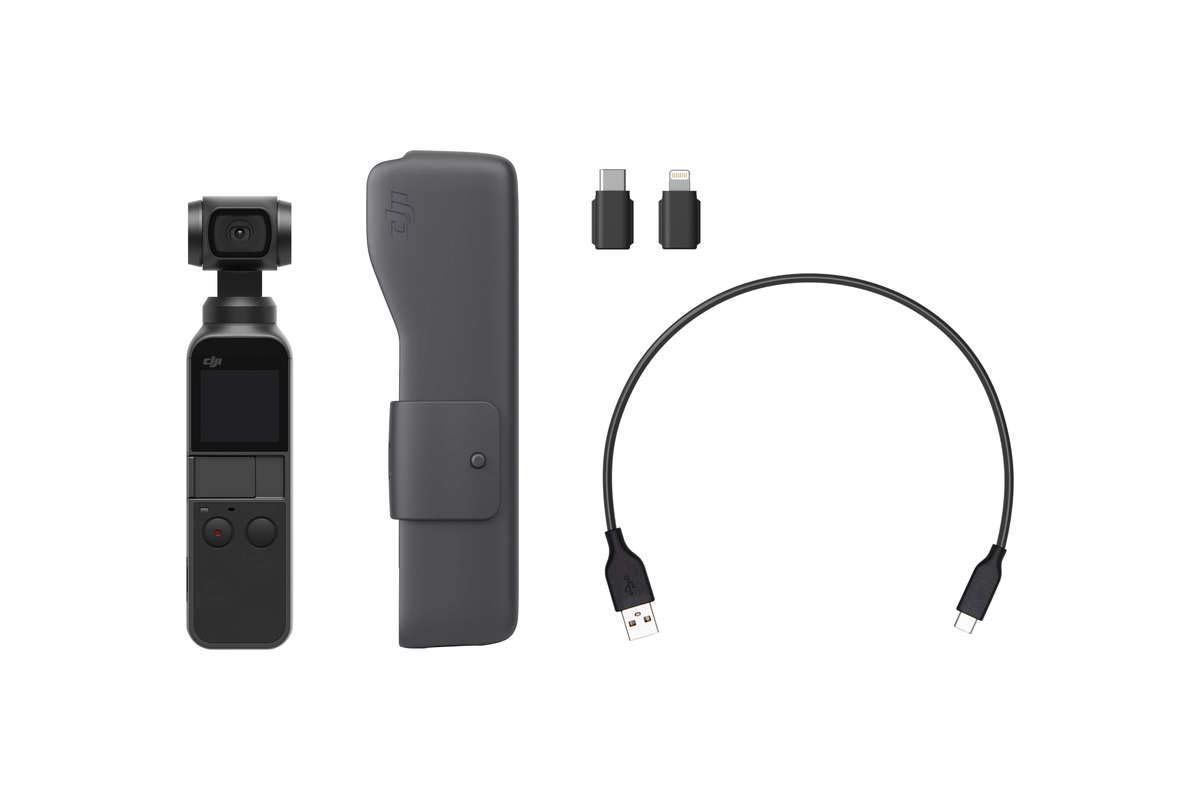 2019 DJI Osmo Pocket Handheld 3 Axis Gimbal with Integrated 4K Camera Bundle, Comes 64GB Extreme Micro SD