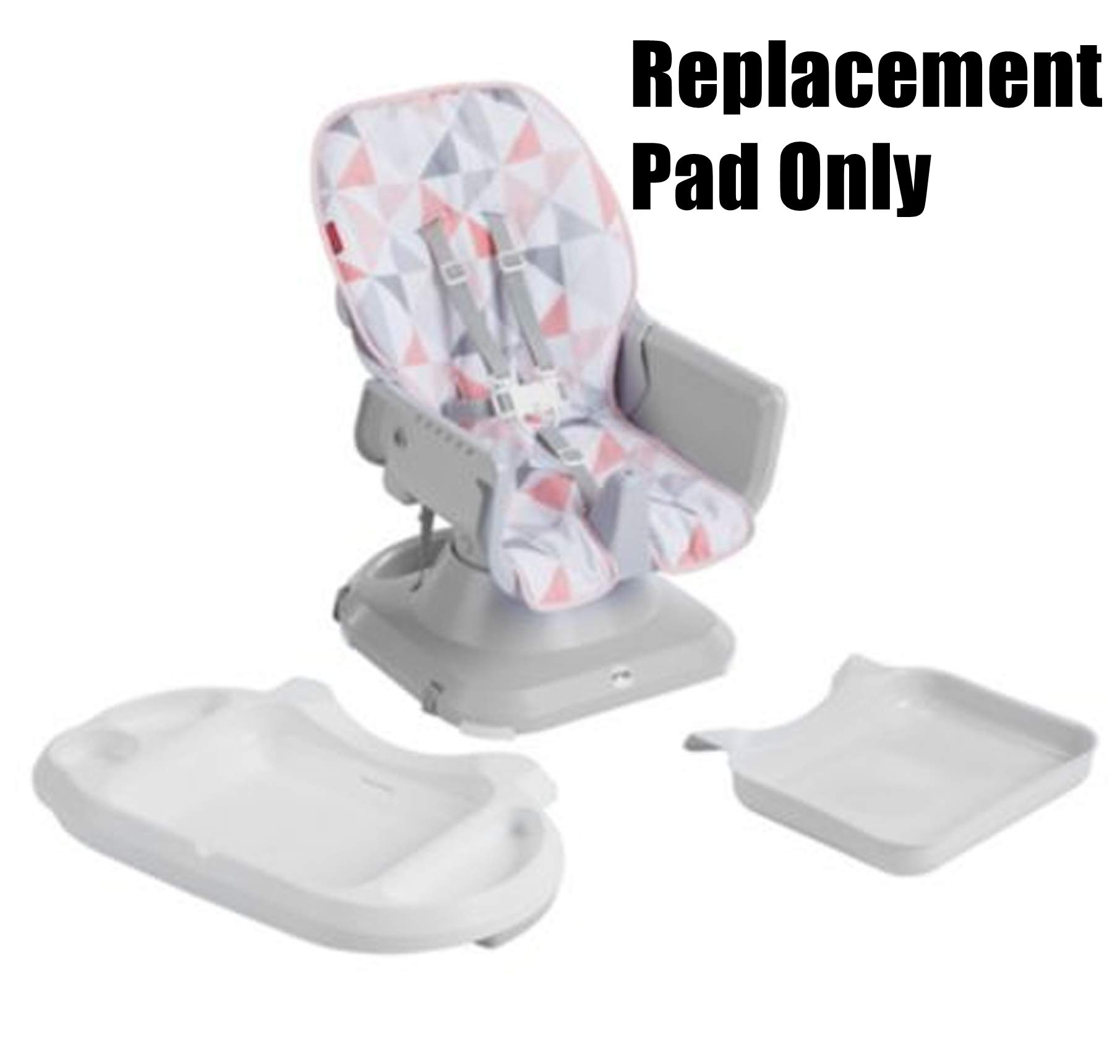 Replacement Cover for Fisher-Price Space Saver High Chair Rosy Windmill FLG98 ~ Replacement Cotton/Foam Pad ~ Pinks, Rose, White and Gray