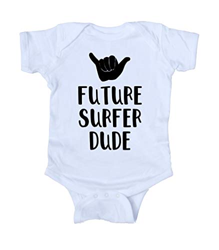 Future Surfer Dude Baby Onesie Hang Loose Surf Boy Clothes Gray