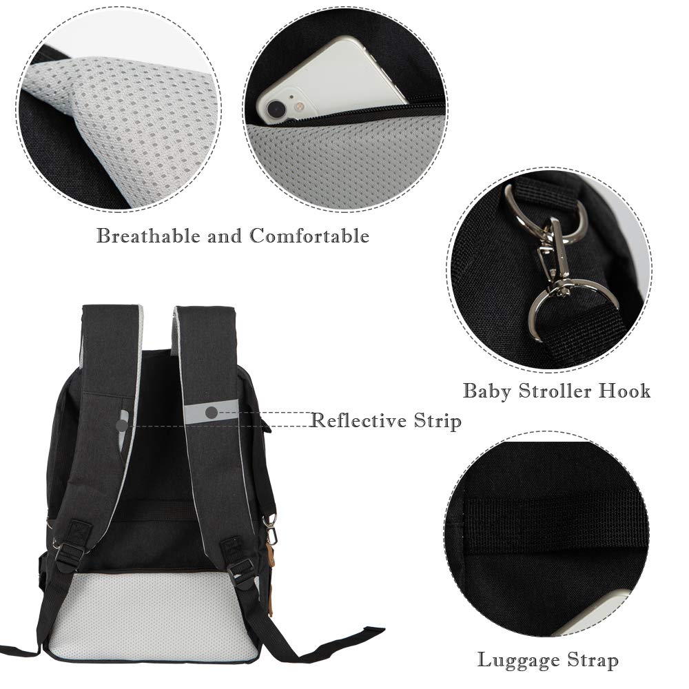 MOMIGO Breast Pump Backpack - Cooler and Moistureproof Bag Double Layer for Mother Outdoor Working Backpack with 13 Inch Laptop Compartment Fit Most Breast Pumps(Black)