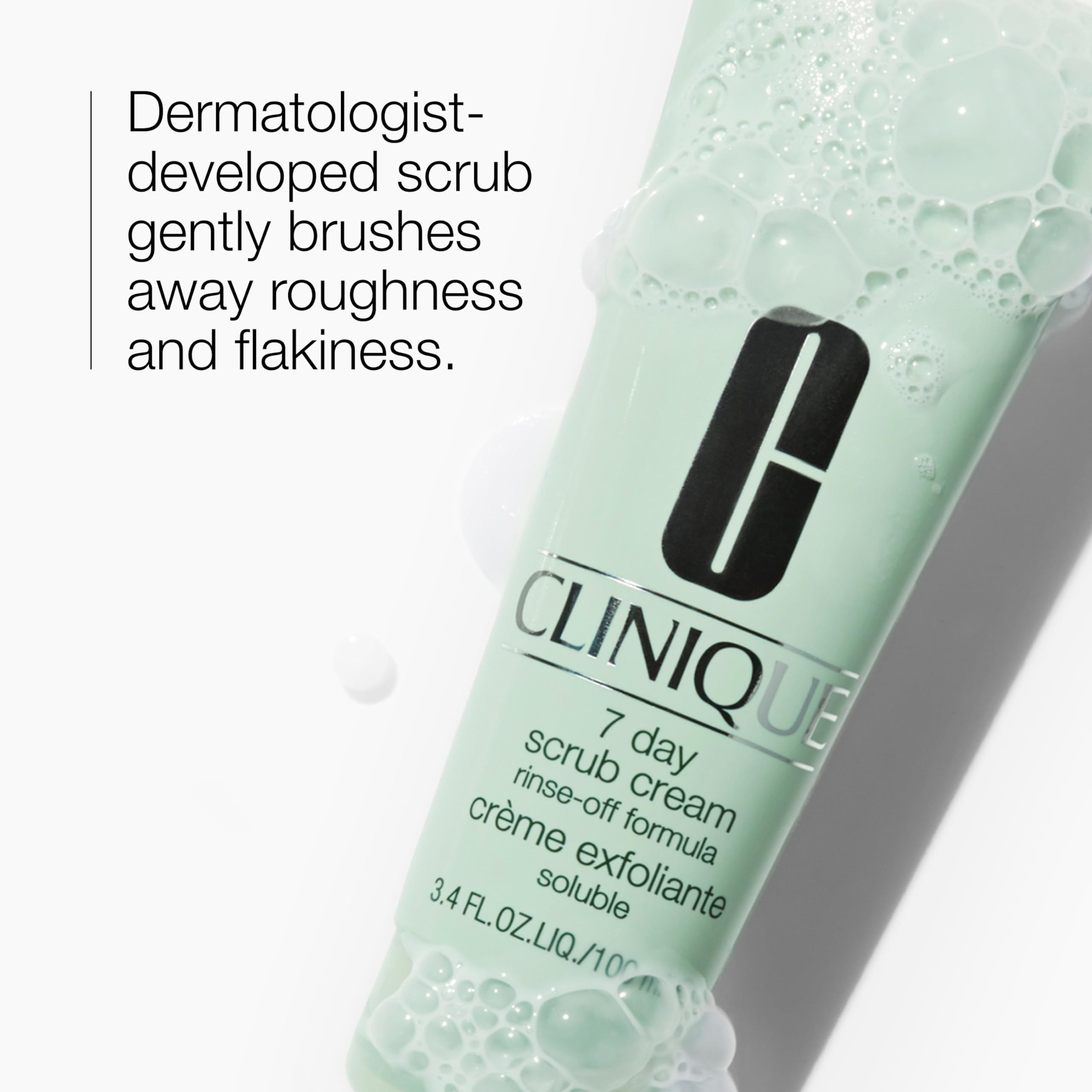Clinique 7 Day Daily Gentle Face Exfoliator Lightweight Scrub Cream With Silica For All Skin Types, 3.4 Fl Oz