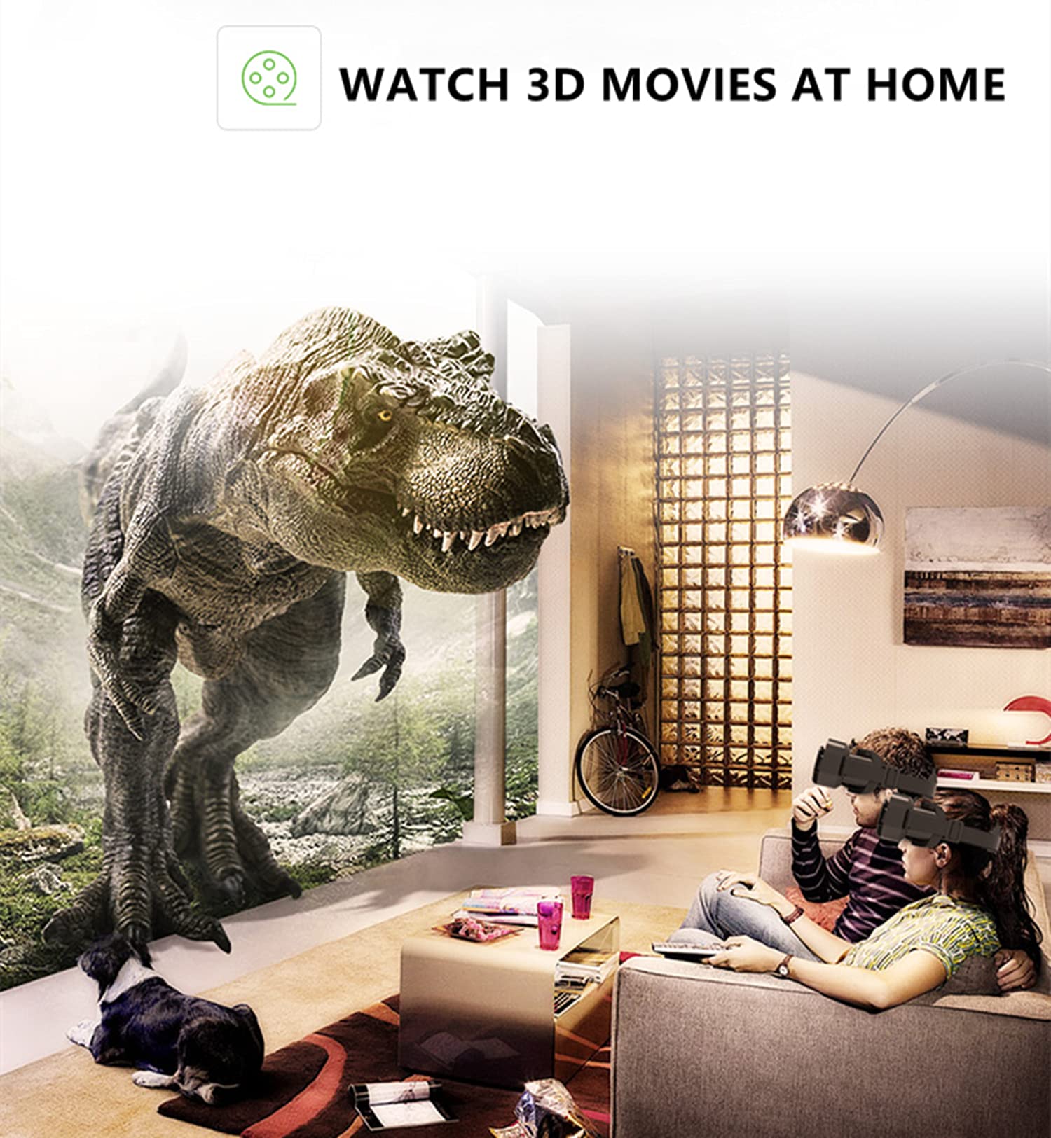3D VR Headset with Controller, Virtual Reality Glasses with Blu-ray Eye Protected Light & Small, Watch Movies, Video & Play Game, Support 4.7-7.0” Smartphone. (with Remote Control)
