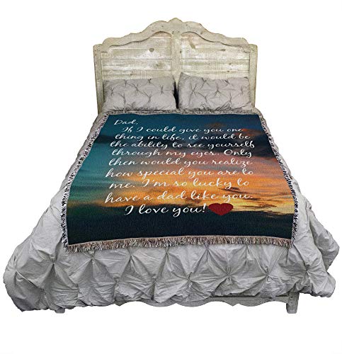 Pure Country Weavers Dad - See Yourself Through My Eyes Blanket - Gift Tapestry Throw Woven from Cotton - Made in The USA (72x54)