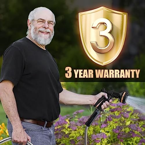 Gotron 3FT Short Lead in Garden Hose – Stainless Steel Leader Water Hose with Swivel Handle for Outdoor – Flexible, Lightweight and No Kink
