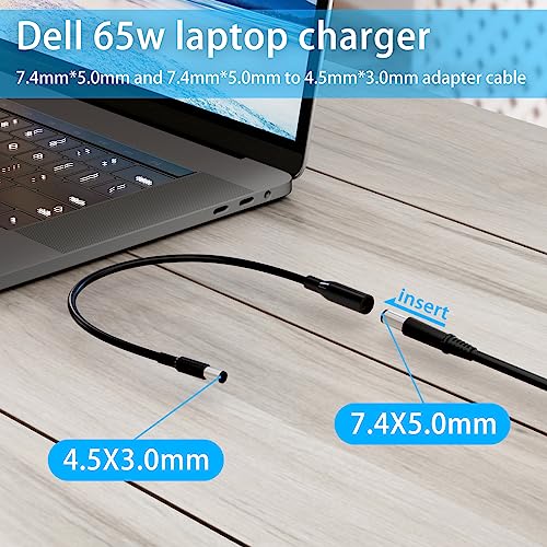 65W 19.5V 3.34A Laptop Charger Replacement for Dell Latitude 5400 5480 5590 5500 5490 5580 7280 7290 7480 7490 E5470 E5440 E6420 E6430 E6440 E6540 E7450 E7440 E7250 LA65NM130 AC Power Adapter