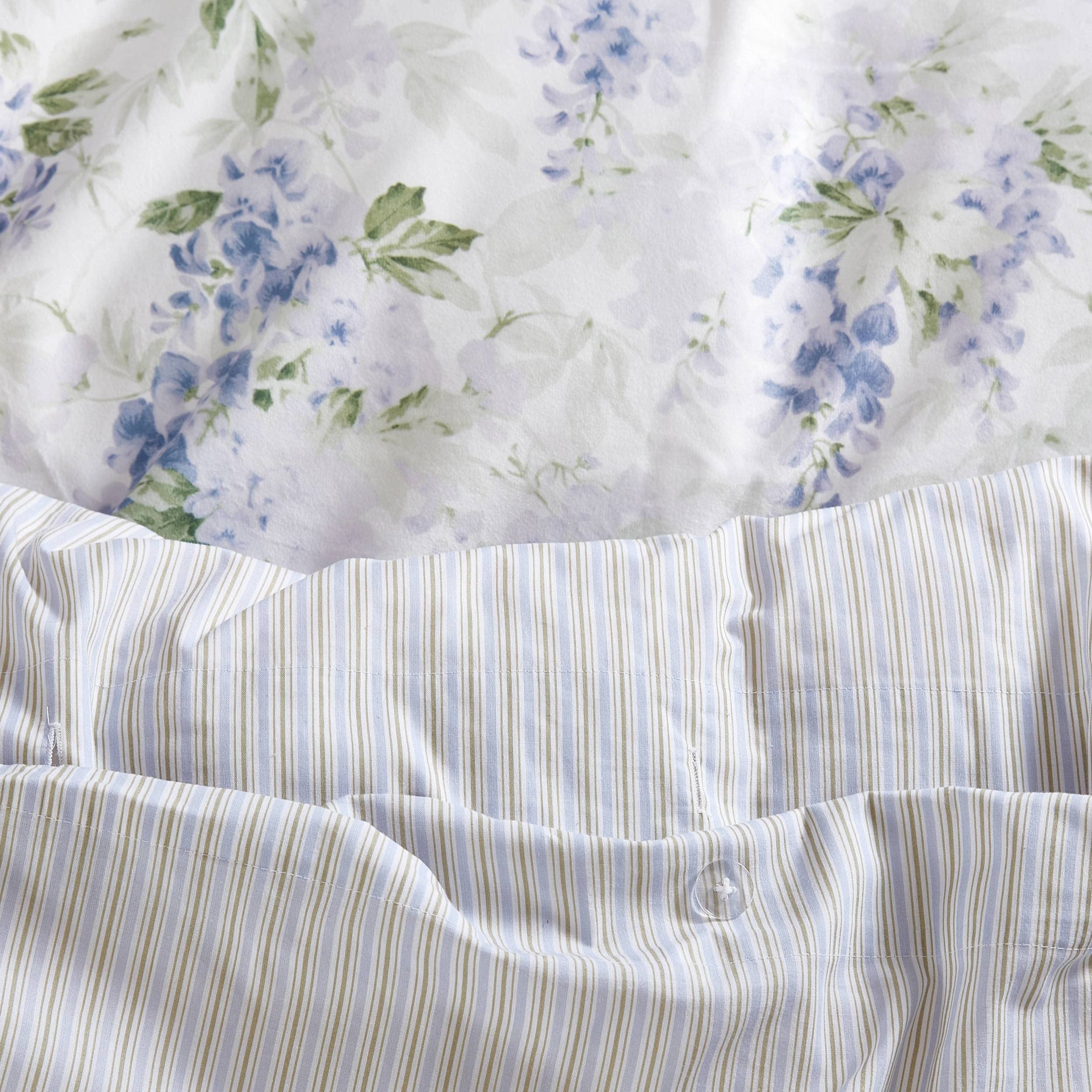 Laura Ashley- King Duvet Cover Set, Plush Velvet Bedding Set, Designer Home Decor (Wisteria Lavender, King)