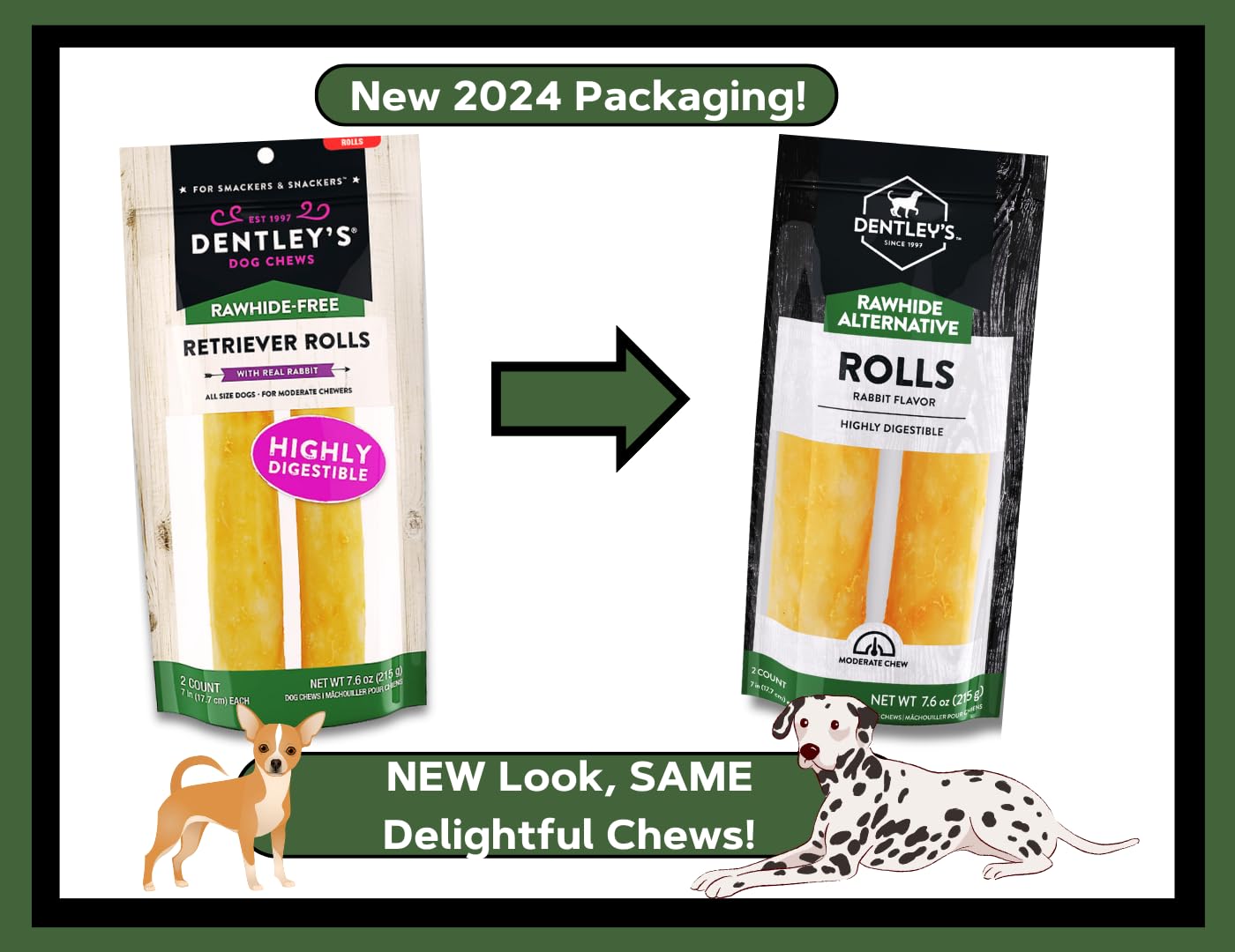 AccessiPets Dog Chews Bundles for All Sized Dogs, Rawhide Free Alternative 7 Inch Highly Digestible Retriever Rolls Bundle with 1 Dog Waste Roll (Rabbit, 2 Count)