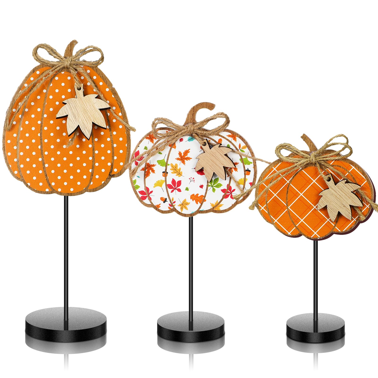 3 Pcs Fall Pumpkin Decor Pumpkin Wooden Table Signs Pumpkin Table Top Decor Pumpkin Table Decorations Centerpieces for Home Autumn Harvest Party Decoration