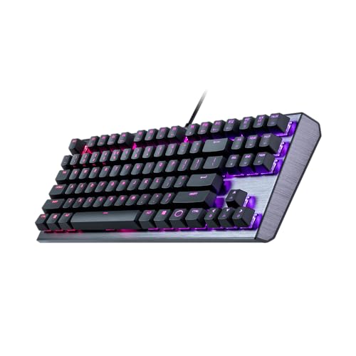 Cooler Master CK530 Tenkeyless Gaming Mechanical Keyboard with Red Switches, RGB backlighting, On-the-fly CONTROLS, and Aluminum Top Plate