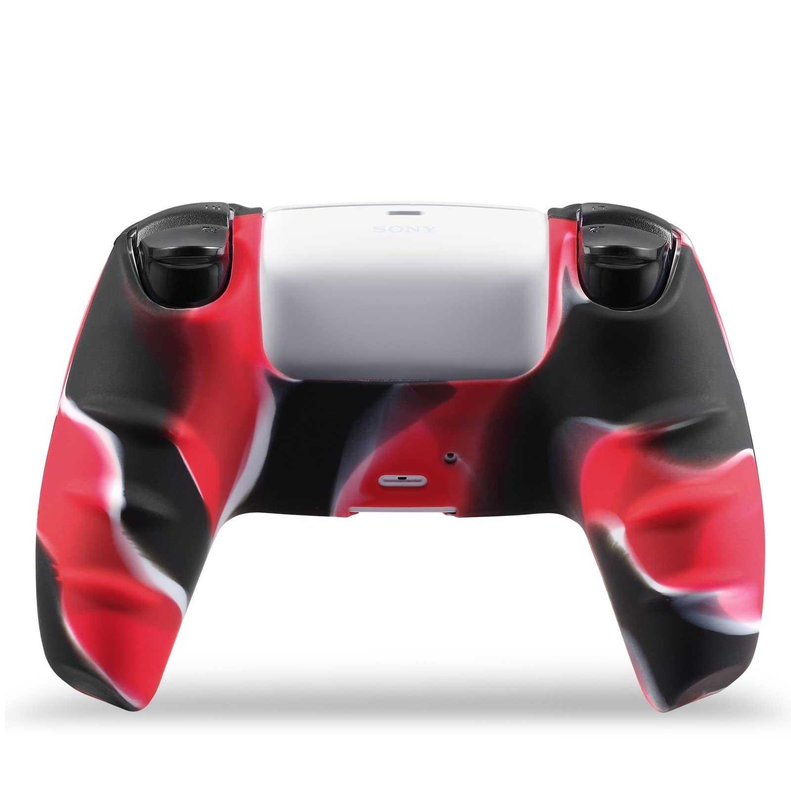 3 Pack Camouflage Red Blue Green PS5 Silicone Controller Skin Cover with 10 x FPS PRO Thumb Grips Cap