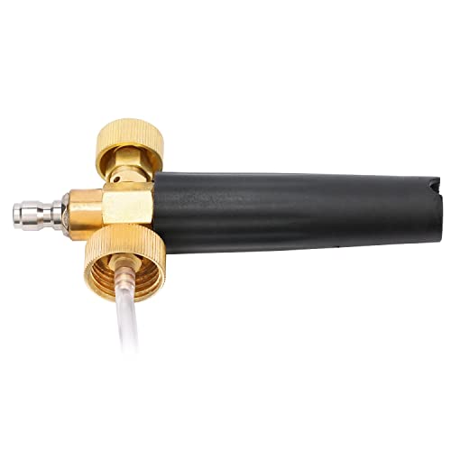Foseal Adjustable Snow Foam Cannon with Heavy Duty Brass Knob, 1/4" Quick Release Foam Blaster for Pressure Washer Gun, 1L Bottle