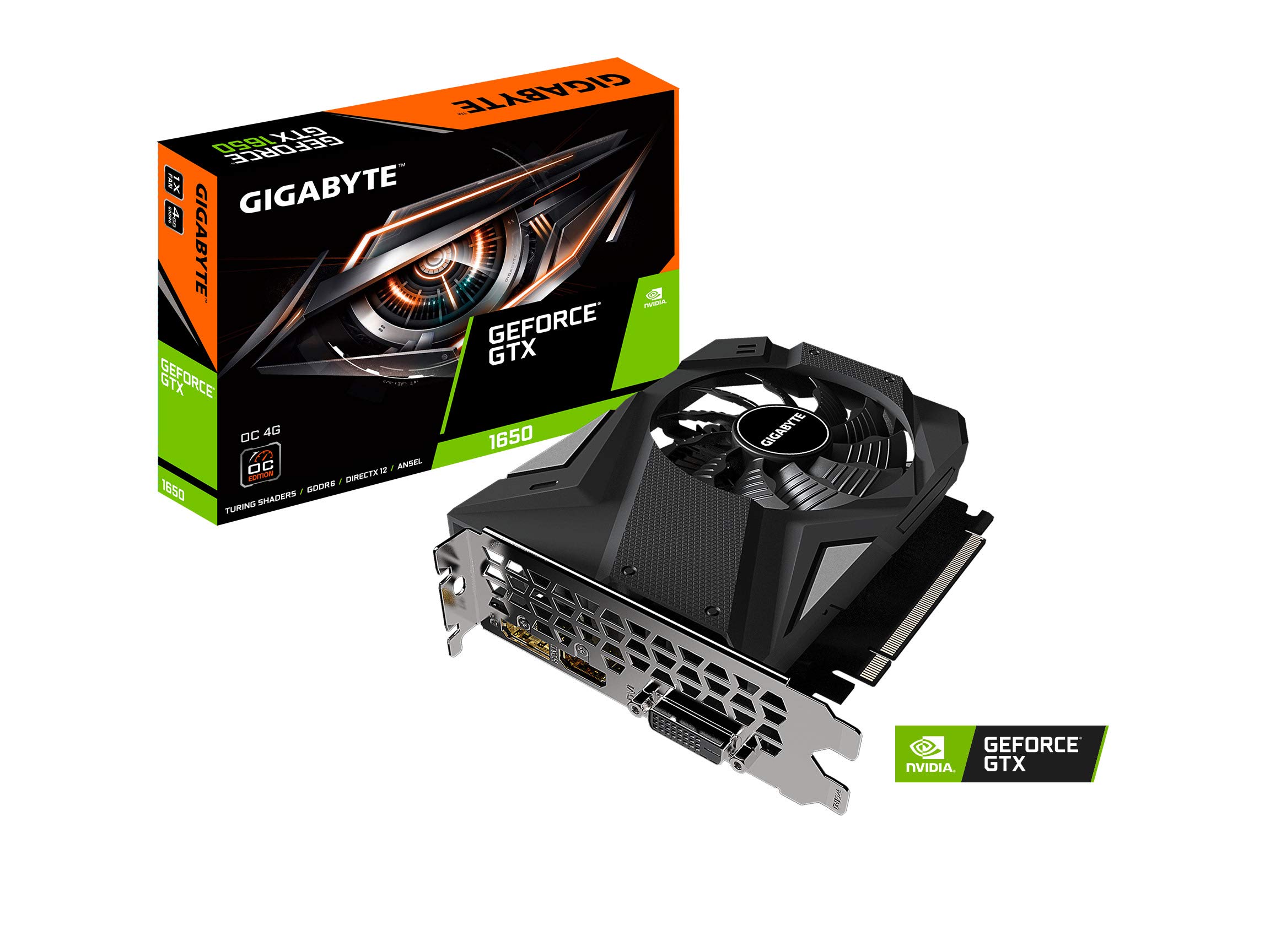 Gigabyte GeForce GTX 1650 D6 OC 4G Graphics Card, 170mm Compact Size, 4GB 128-Bit GDDR6, GV-N1656OC-4GD Video Card