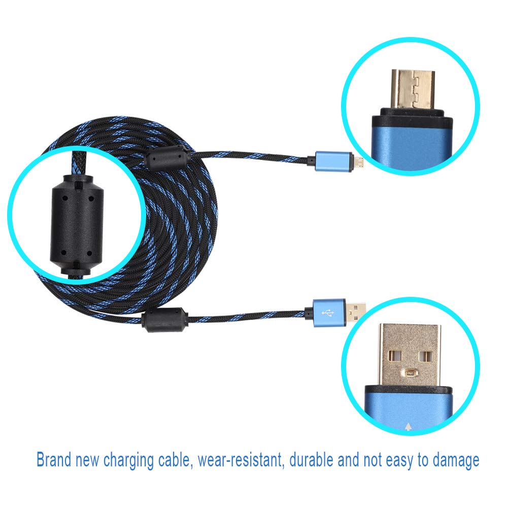 3M USB Charging Cable for PS4, Xbox One Controller, Gold-Plated Micro USB 2.0 High Speed Cable Fast Charging Cord