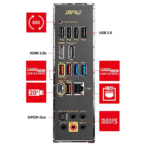 MPG MPG Z590 Gaming Force Gaming Motherboard (ATX, 11th/10th Gen Intel Core, LGA 1200 Socket, DDR4, PCIe 4, CFX, M.2 Slots, USB 3.2 Gen 2, DP/HDMI, Mystic Light RGB)