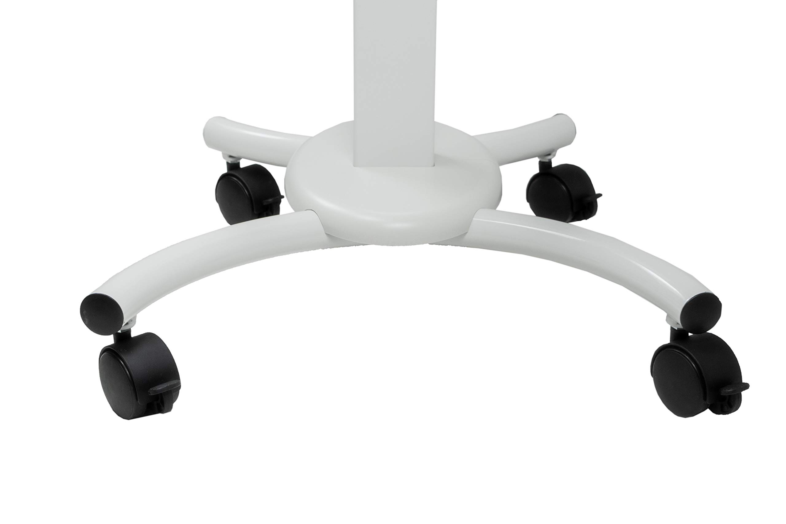 Rolling Medical Workstation – CTA Height Adjustable Mobile Secure Medical Workstation Cart for iPad 10th Gen 10.9" - iPad 7/8/9 Gen 10.2”- iPad Pro 11” - iPad Air 4 - Galaxy Tab S3 - White (QPAD-HRSW)