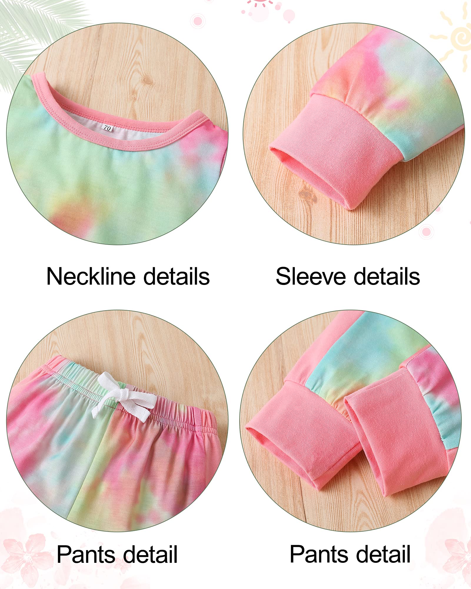 YALLET Toddler Girls Clothes,Baby Girl Fall Outfits Pink Sweatsuit 2 Sets