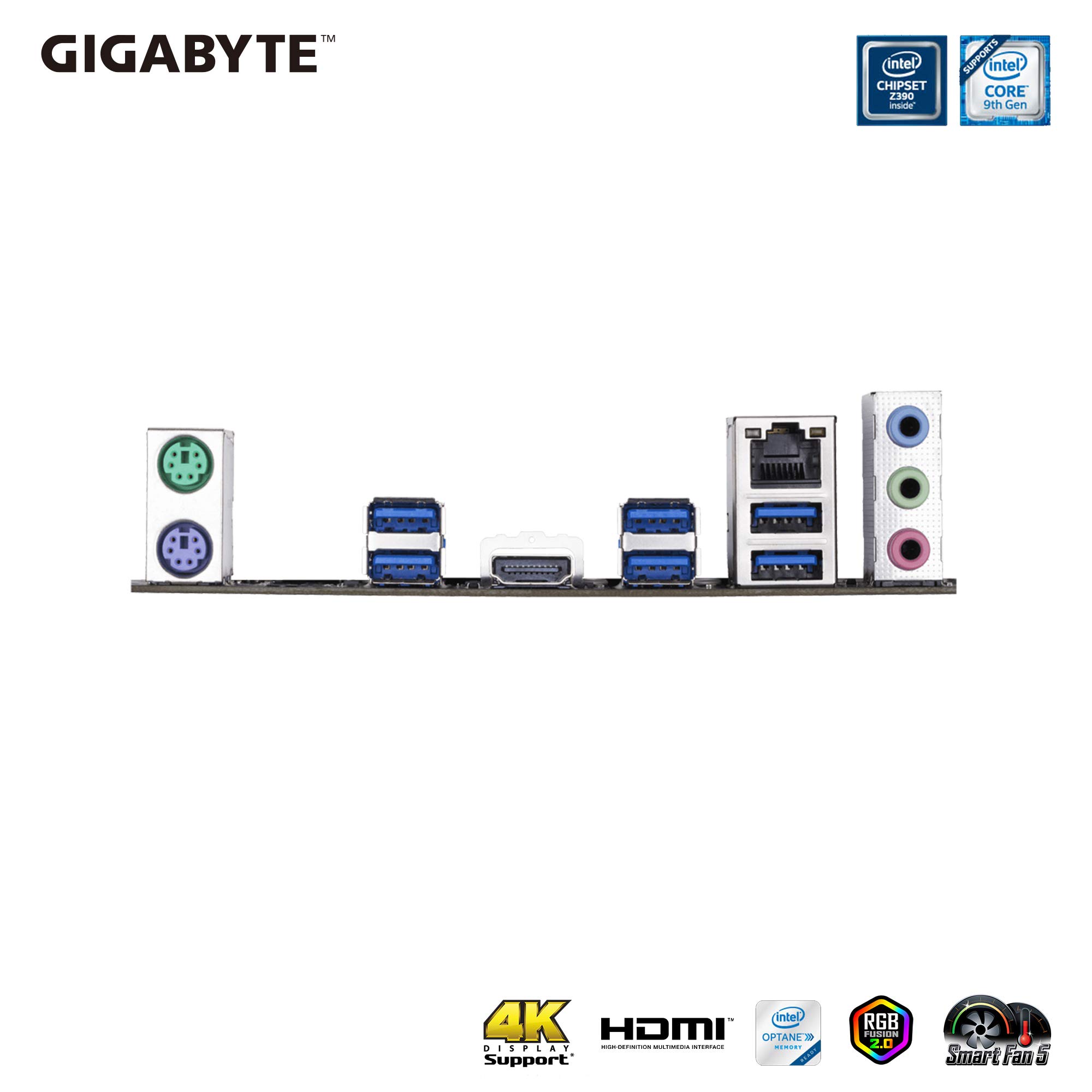 GIGABYTE Z390 UD (LGA 1151 (300 Series) Intel Z390 SATA 6Gb/s ATX Intel Motherboard for Cryptocurrency Mining with above 4G Decoding, 6 x PCIe Slots)