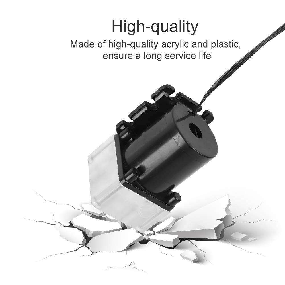 G1/4 Inner Thread, 12V DC Ultraquiet CPU Water Pump, G1/4 Thread for PC 500L/H G1/4 Thread Water Pump Noiseless Water Cooling Pump