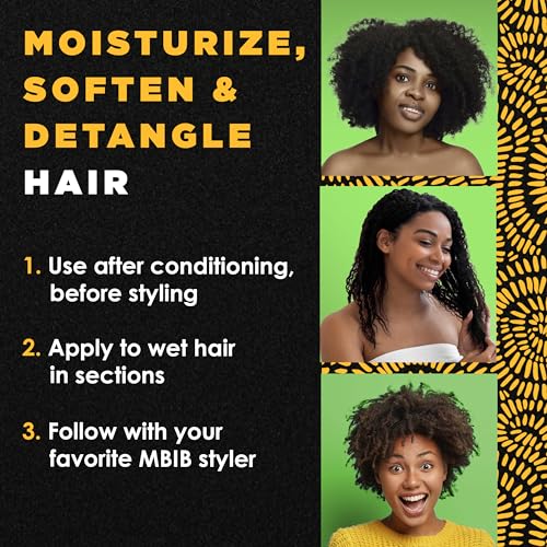 MY BLACK IS BEAUTIFUL Nourishing Leave-In Conditioning Cream, for Curly and Coily Hair with Coconut Oil, Honey, and Tumeric, 6.3 fl oz
