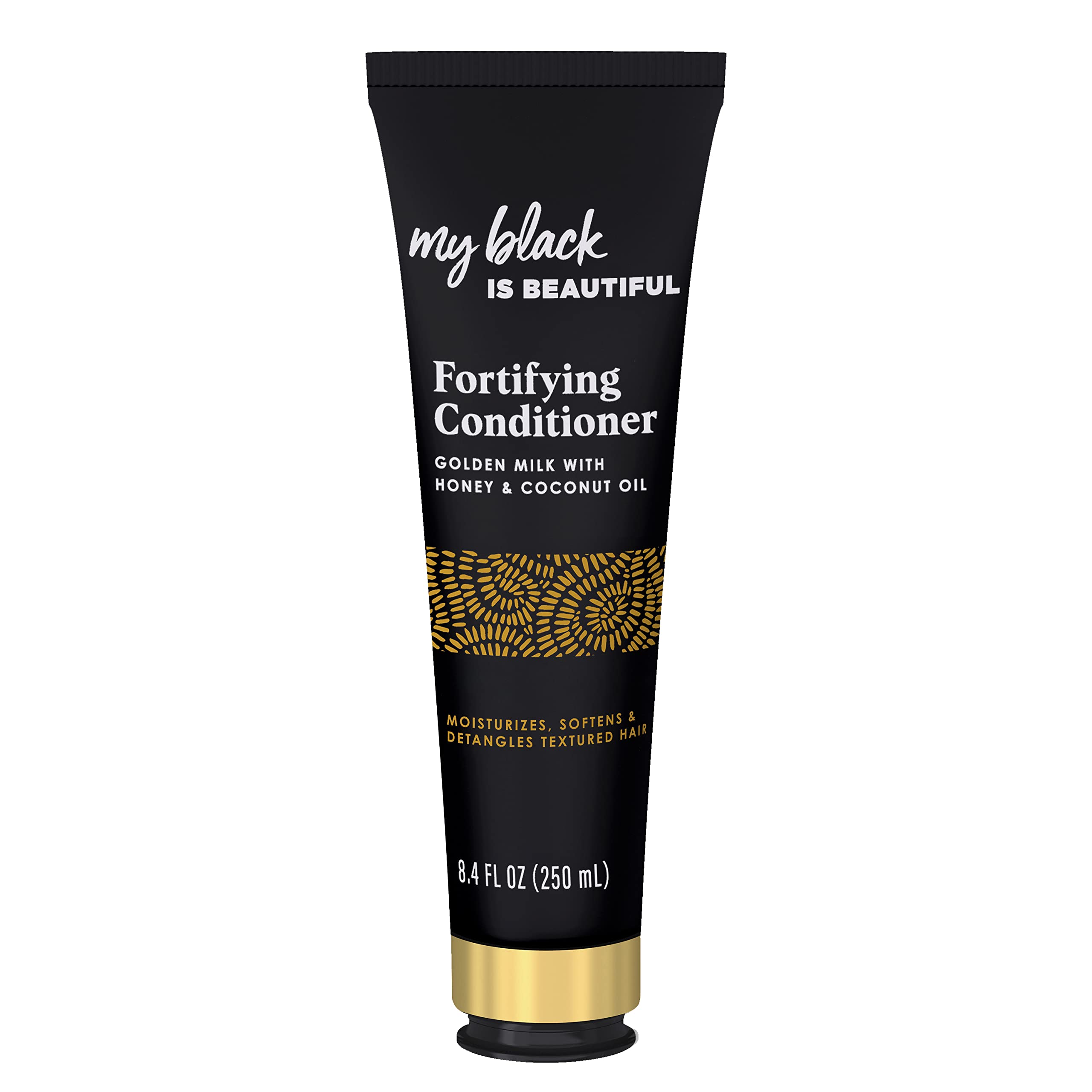 My Black is Beautiful Golden Milk Fortifying Conditioner, 8.4 Fl Oz — Sulfate Free, Moisturizing Conditioner for Curly and Coily Hair with Coconut Oil, Honey, and Turmeric