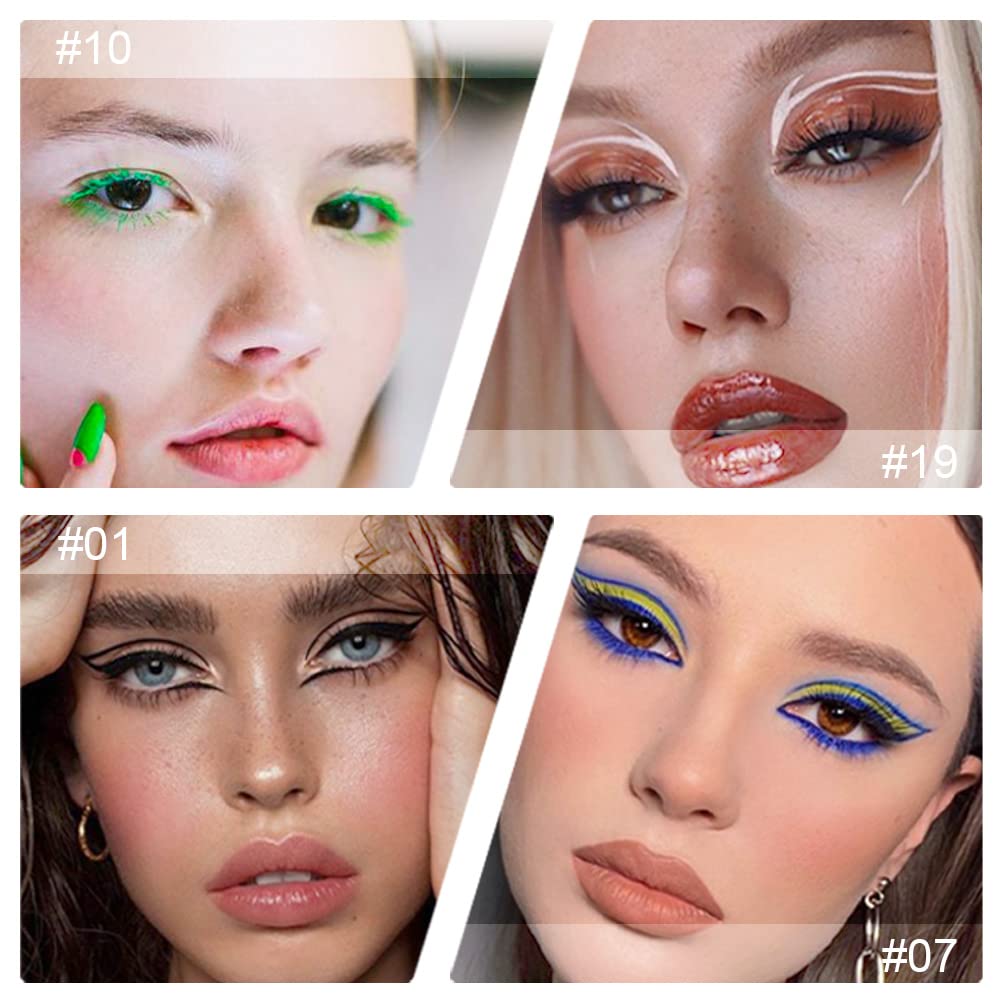 3 Colors Matte Eyeliner Pen Set With Pencil Sharpener,Blue - Dark Blue Sky Blue Light Blue,Colorful Eyeliner Pencil Set, Pearl Metallic Glitter Waterproof Professional Eye Makeup Color Sets 5 Blue S2