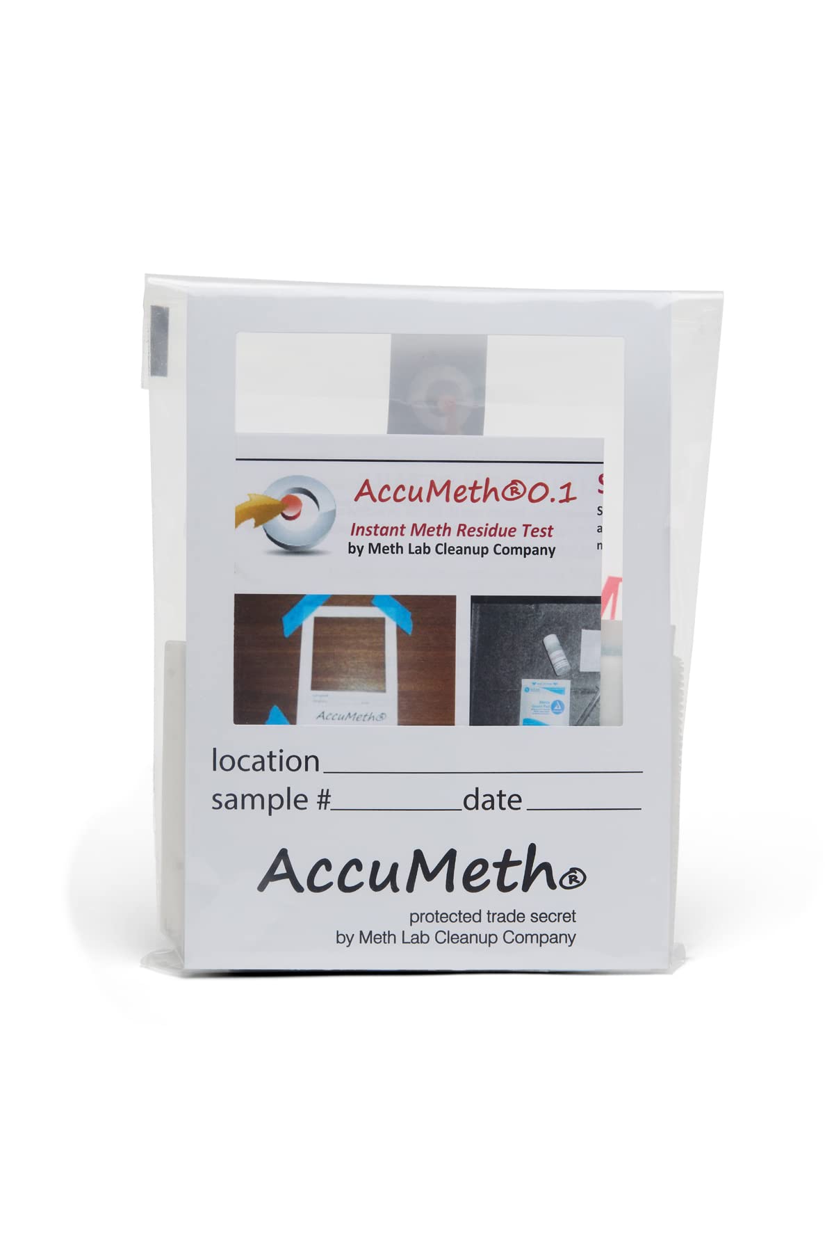 AccuMeth0.1 Methamphetamine Residue Detection Test Kit for Homes | 0.1 µg/100cm2 Legal Standard (Pack of 1)
