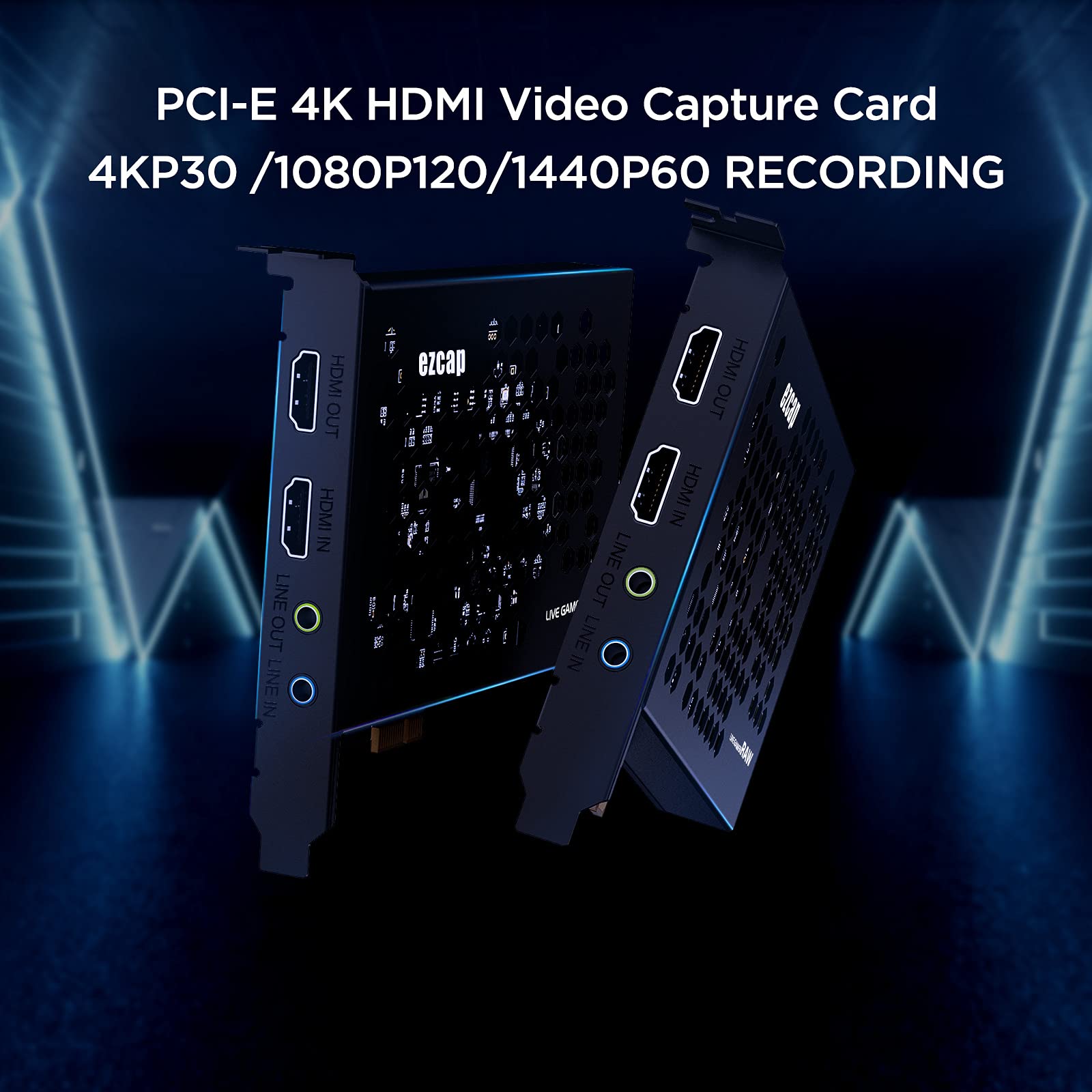 MYPIN Game Capture Card, HDMI PCI-E 4K 30fps Record & Live Stream from Gaming Systems, Camcorders, DSLRs,Support Zero Delay HDMI Loop-Out