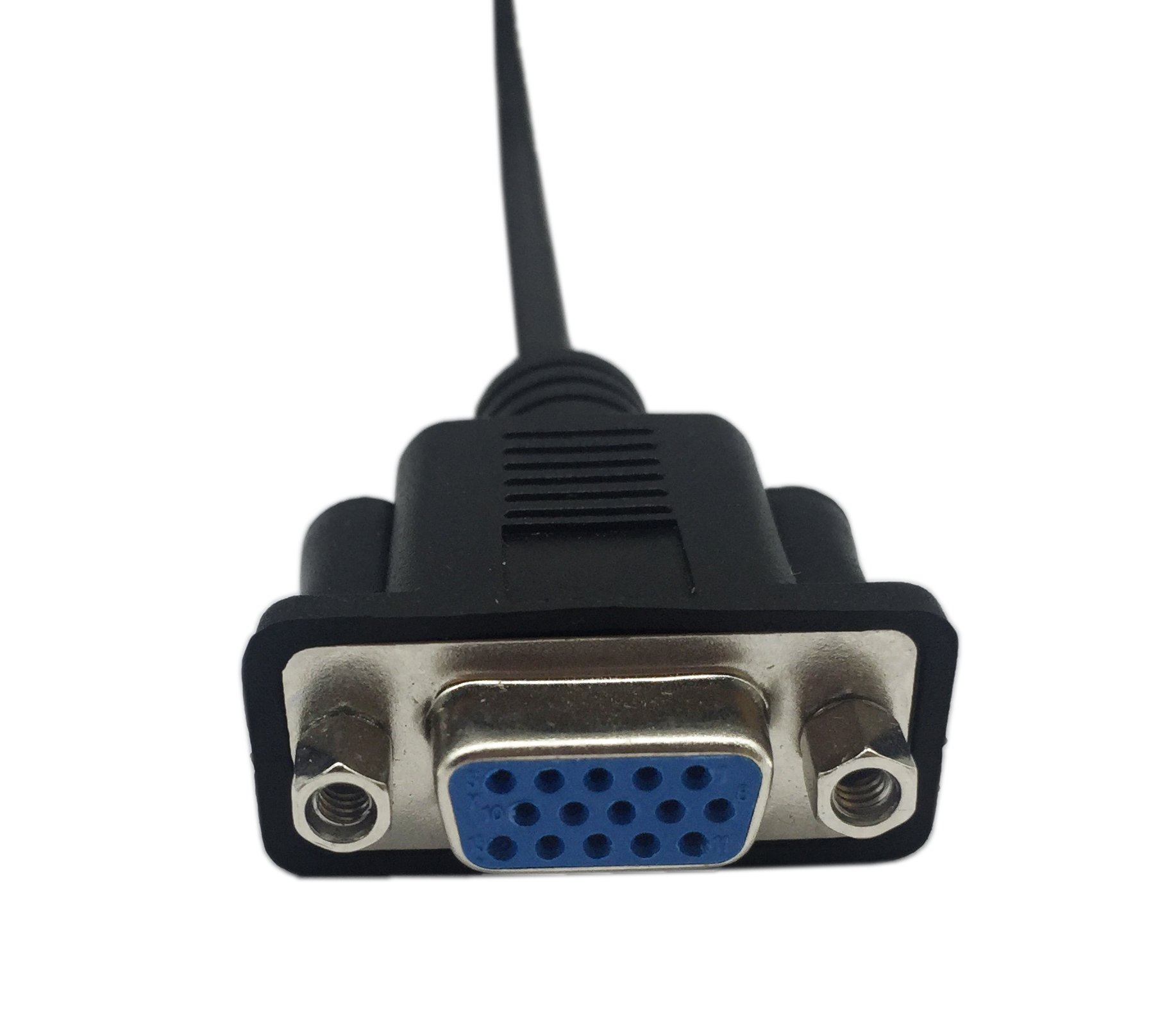 CERRXIAN 1ft VGA SVGA 15 Pin HD15 Female to Female Gender Changer Adapter Extension Video Monitor Cable for PC Laptop TV Porjector(ff)