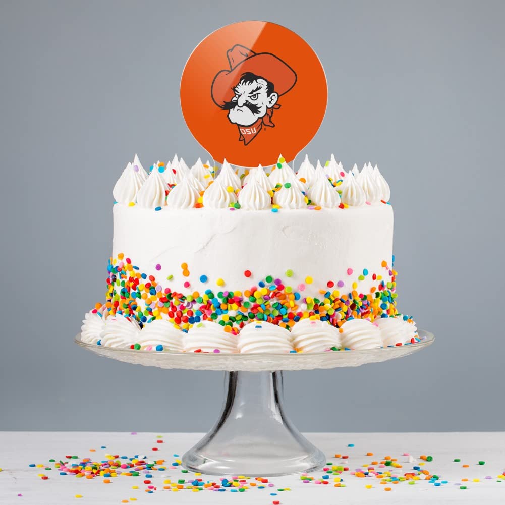 Acrylic Oklahoma State University Cowboy Logo Secondary Cake Topper Party Decoration for Wedding Anniversary Birthday Graduation