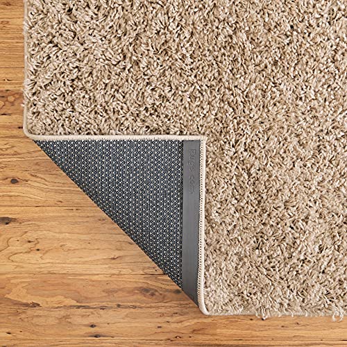 Rugs.com Everyday Shag Rug – Taupe Shag Rug Perfect for Bedrooms,Dining Rooms,Living Rooms and More,Beige,7'x10'