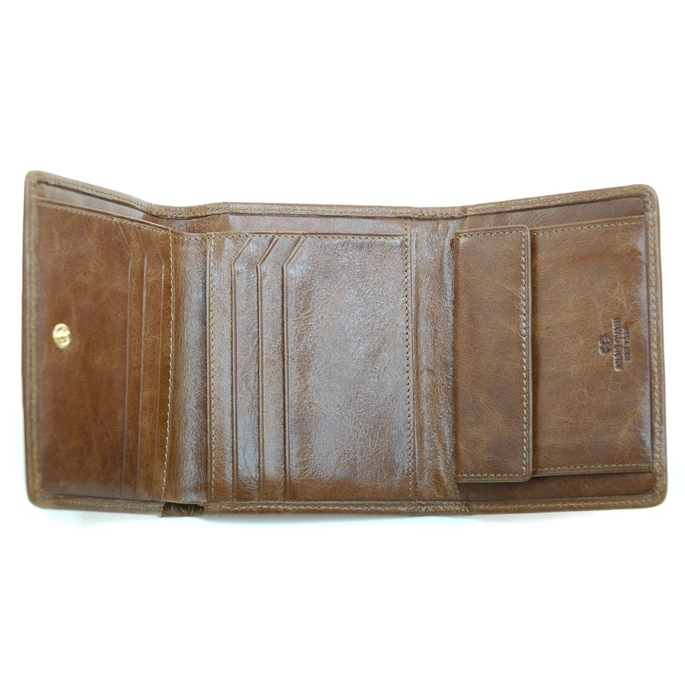 Anais Gvani By Dasein Petite Genuine Leather Tri-fold Wallet (Coffee Brown)