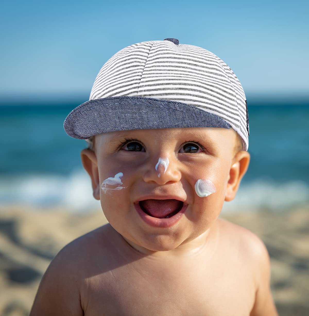 Baby Boy Baseball Cap Striped Sunhat Letter Sun Protection Hat,Sun Hat for Baby Boy and Baby Girl (Gray, 1pcs)
