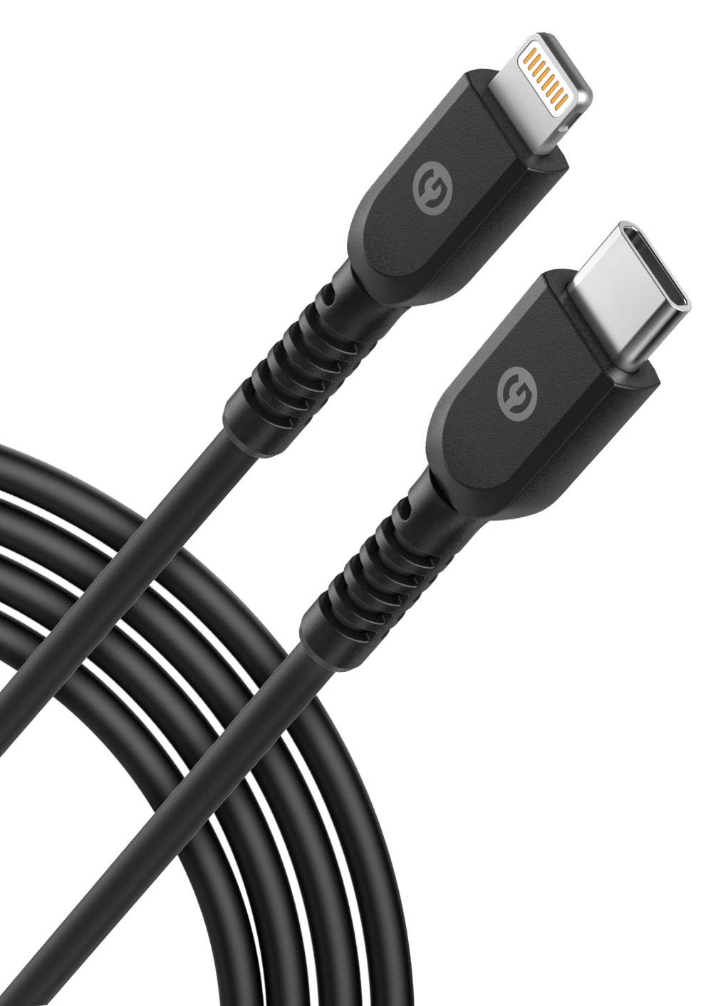 GALVANOX Short Lightning Charging Cable (3 Pack) Apple MFi Certified USB C to Lightning 1ft Braided Charger Cords Compatible with iPhone XR/11/12/13/14 Pro Max (Black)