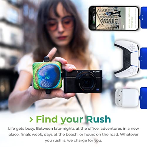 Rush Charge Wireless Power Bank (Silver) β Trident 3-in-1, 4000mAh Portable Battery Bank for Samsung, iPhone, Earbuds, & More - Micro USB, Lightning, & USB C Power Bank β Travel Slim Power Bank