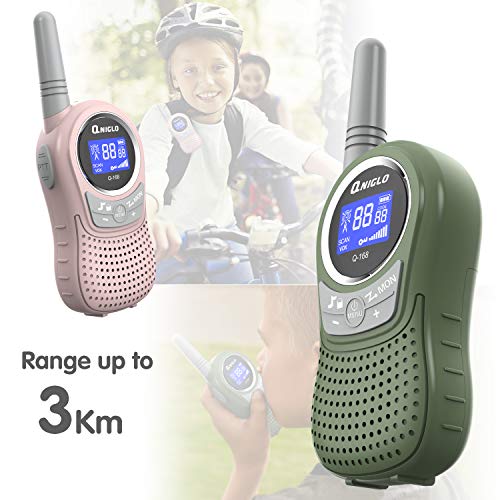 QNIGLO Walkie Talkie for Kids Rechargeable, Kids Walkie Talkies 3 Pack, Outdoor Camping Games with ๐๐ถ-๐ถ๐ผ๐ป ๐๐ฎ๐๐๐ฒ๐ฟ๐, Toys for Boys Girls Walkie Talkies Halloween Xmas Birthday Gifts