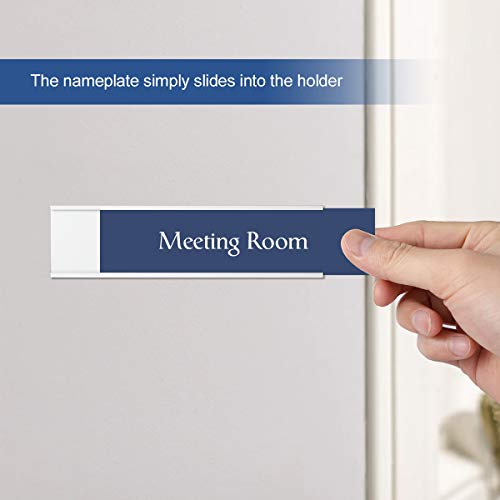 Lenink 6 Pack Name Plate Holder, Wall Mount Office Door Name Plate Holder for Meeting Room, Business Department, Warning Area 8β X 2β (Silver)