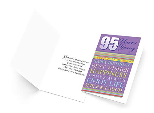 Happy 95th Birthday Greeting Card | Made in America | Eco-Friendly | Thick Card Stock with Premium Envelope 5in x 7.75in | Packaged in Protective Mailer | Prime Greetings