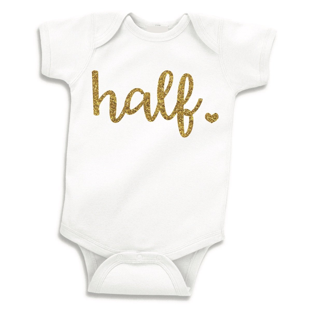 Bump and Beyond Designs Baby-Girls Half Birthday Leotard 6 Month Photo Outfit Girl White, 6-12 Months