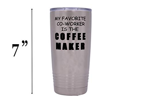 Rogue River Tactical Funny Sarcastic Office Work 20 Oz. Travel Tumbler Mug Cup w/Lid Vacuum Insulated Hot or Cold My Favorite Coworker is the Coffee Maker