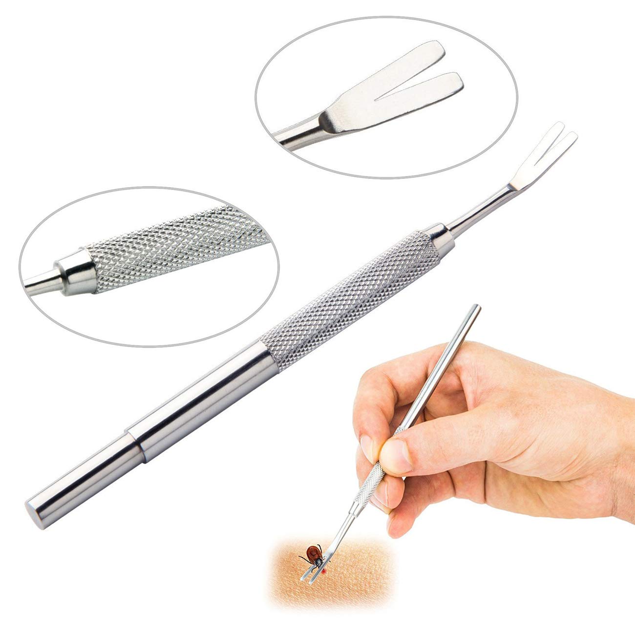 Acronde 3 Pack Tick Remover Tool Set Stainless Steel Tick Remover Kit for Cats and Dogs