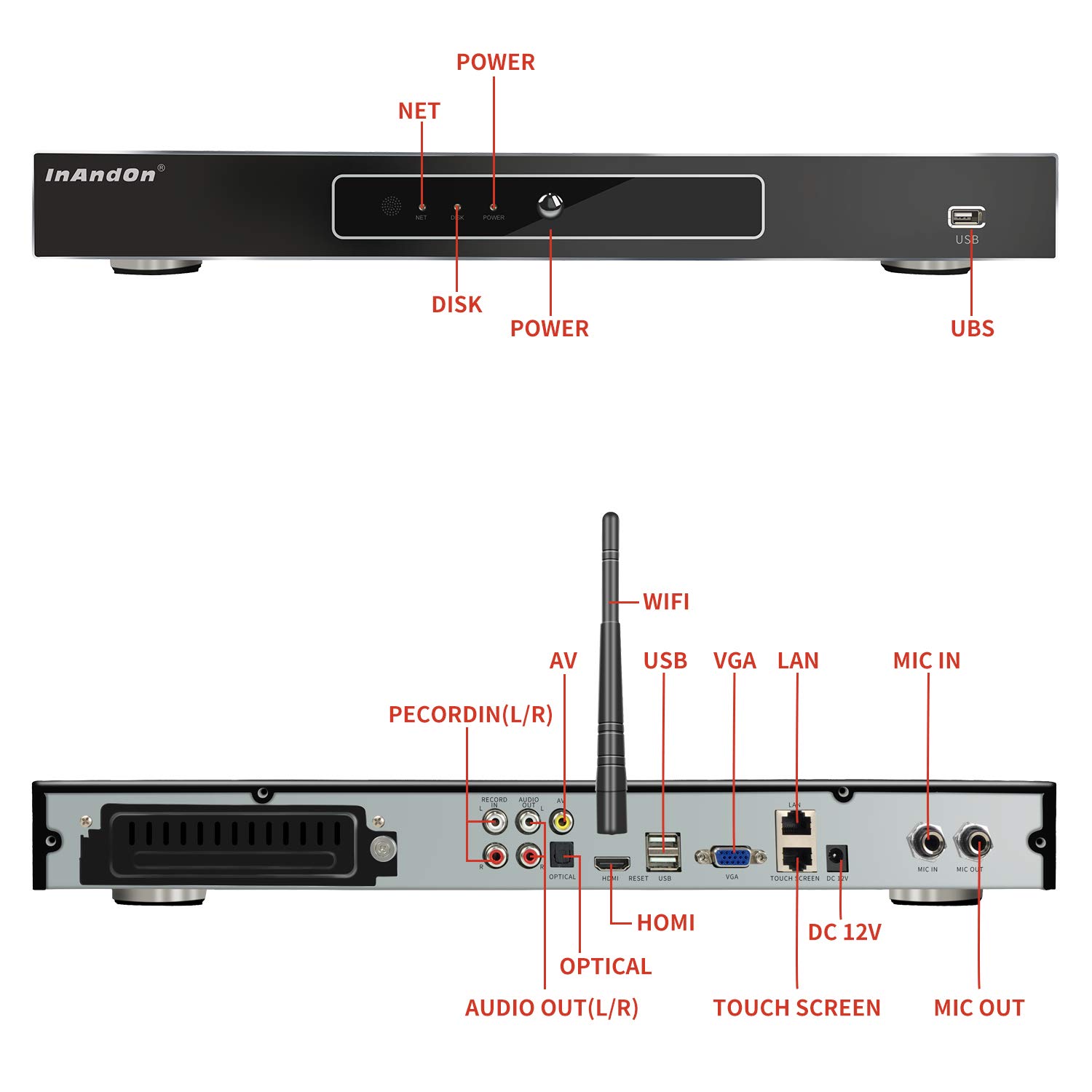 2021 KV-503 Pro Karaoke Player 4T, with 2 top Grade Wireless Mic, 21.5'' Capacitive Touch Screen Intelligent Voice Keying Machine Real-time Score The Latest Style (KV-503 Pro+4TB +21.5")