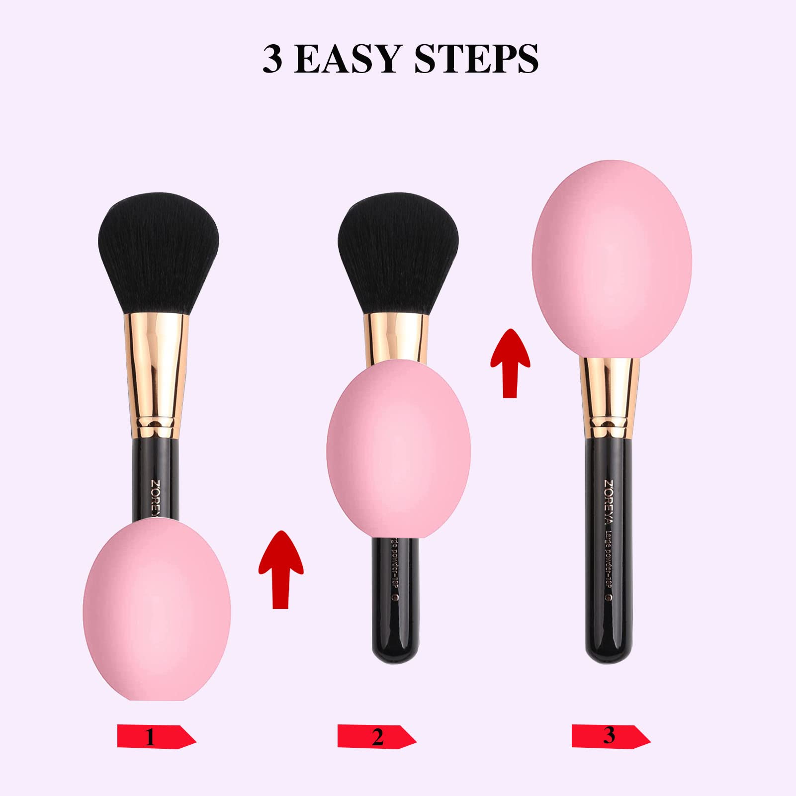 3 Pack Makeup Brush Holder Size 3 Silicone Makeup Brush Travel Makeup Brush Cover Reusable Makeup Brush Protector Protective Brush Makeup Organizer (3 pink)