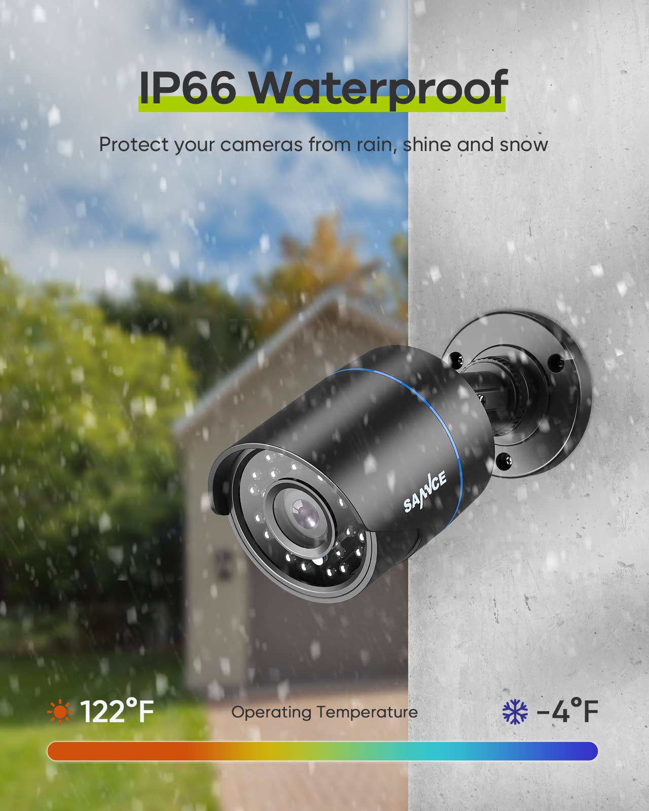 SANNCE 1080P Security Camera AHD/TVI/CVI/CVBS 4-in-1 CCTV Camera IP66 Weatherproof Analog CCTV Surveillance Bullet Camera Indoor Outdoor, 100ft Night Vision, No Power Supply and Cable, Only A Camera