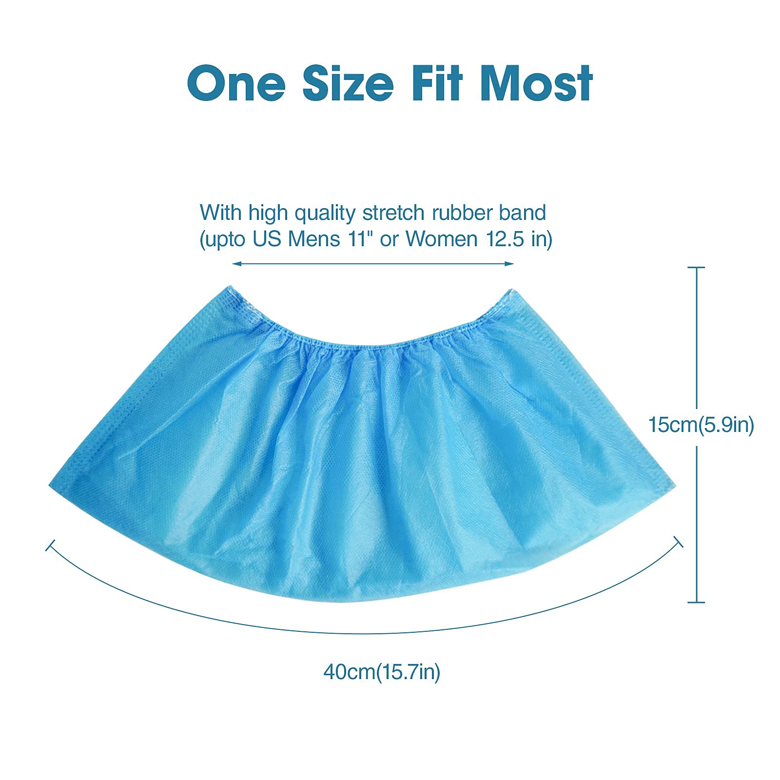 200 Pack Durable Non-slip Shoe Covers - Non Woven Disposable Booties Covers, Blue Foot Coverings Shoecover Boot Covers for Indoors Floors Construction Work Carpet House