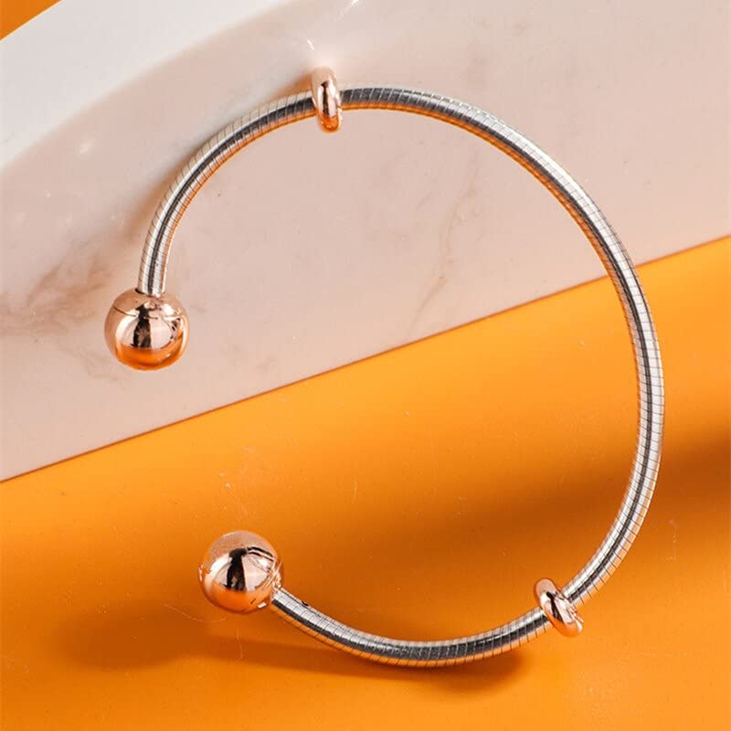 2019 Silver 925 Snake Open Bracelets bangles for women Diy With Beaded charms Rose gold Jewelry Gift