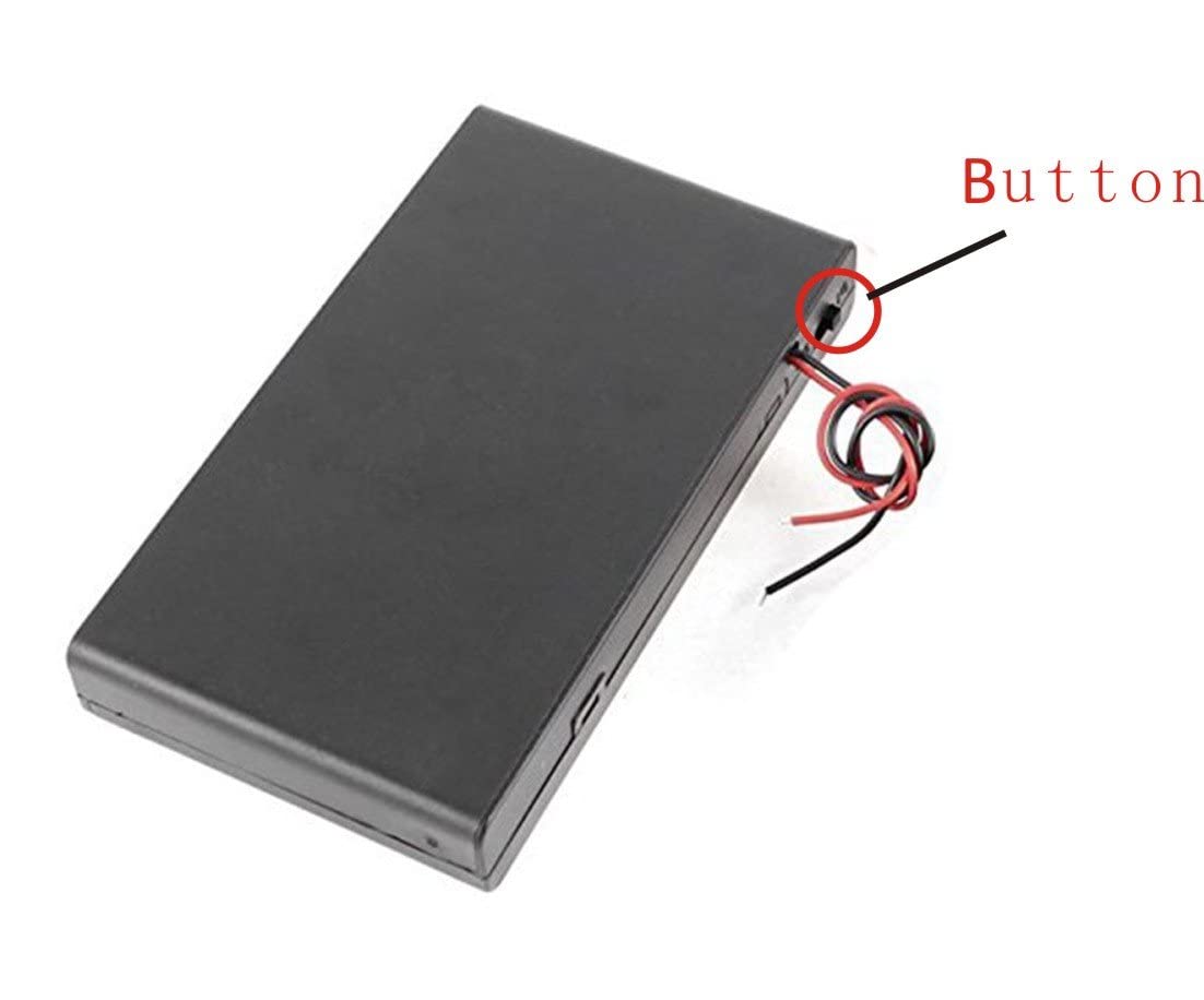 CO-RODE 8 x AA 12V Battery Holder Case Box Wired ON/Off Switch w Cover Pack of 2