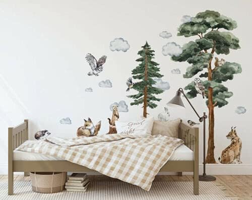 Woodland Forest Animals Big Wall Stickers Nursery Decoration Bedroom Removable Decals