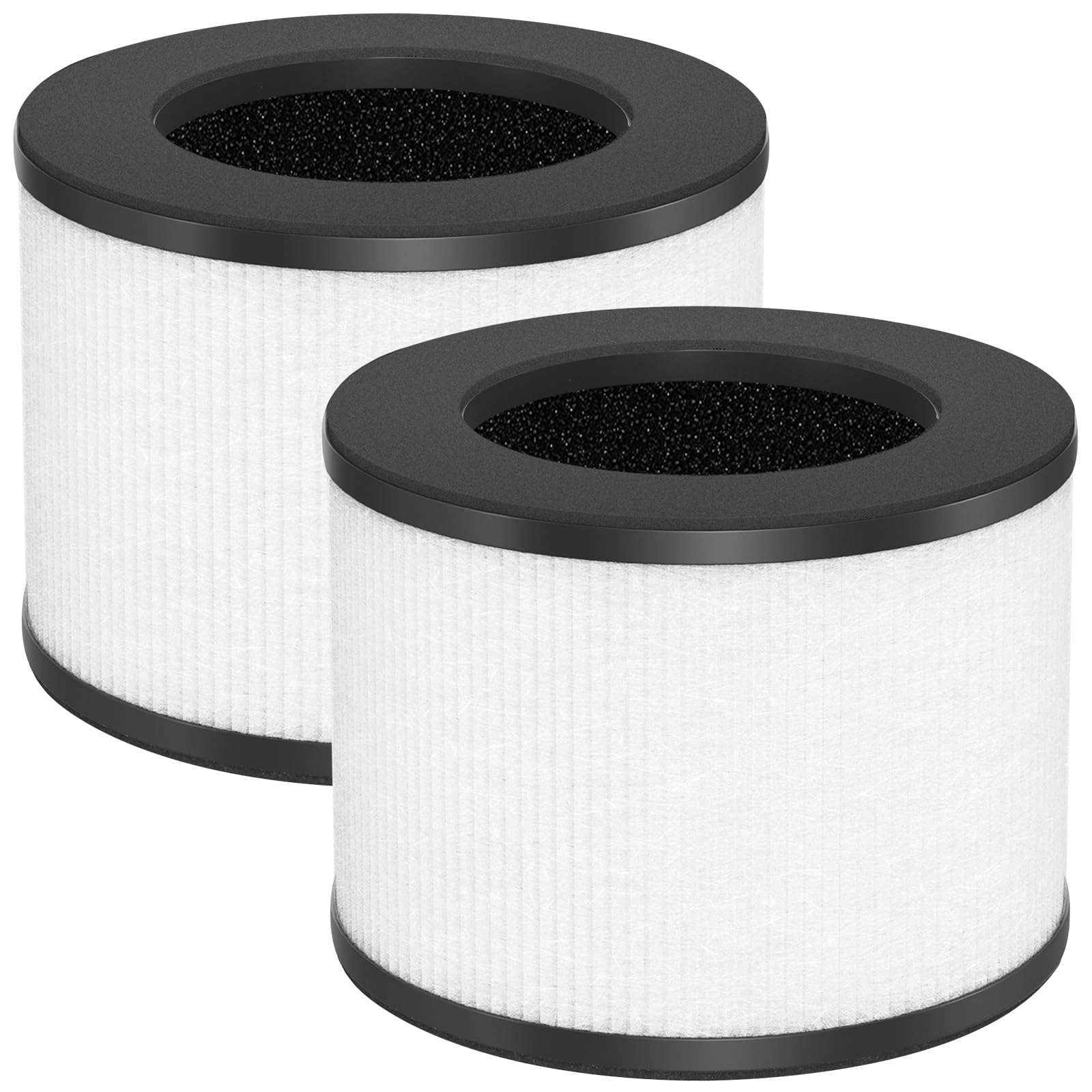 2 Pack Tolife TZ-K1 Air Purifier Replacement Filter, Compatible MK01 MK06 Air Purifiers, 3-in-1 H13 HEPA Filter Replacement for Smoke Pollen Dander, WhiteC