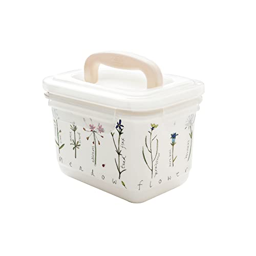RACHEL BARKER Meadow Flower Porcelain Serve and Store Airtight Large Container (70OZ)